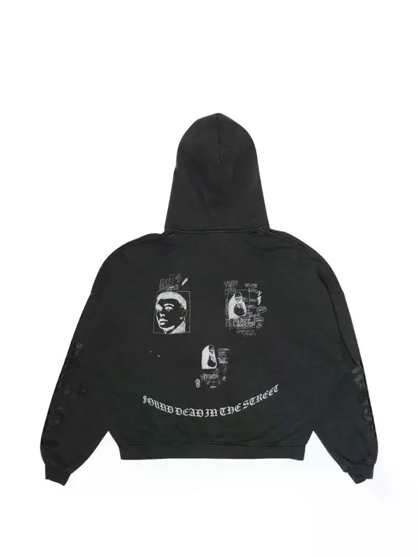 PALY Embroidered Distressed Hoodie - Grey