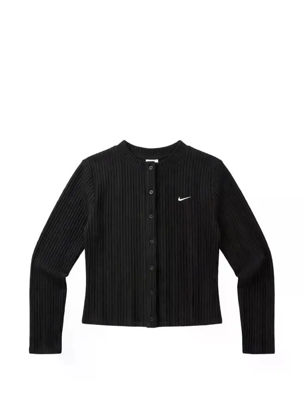 Nike Ribbed Knit Cardigan - Black