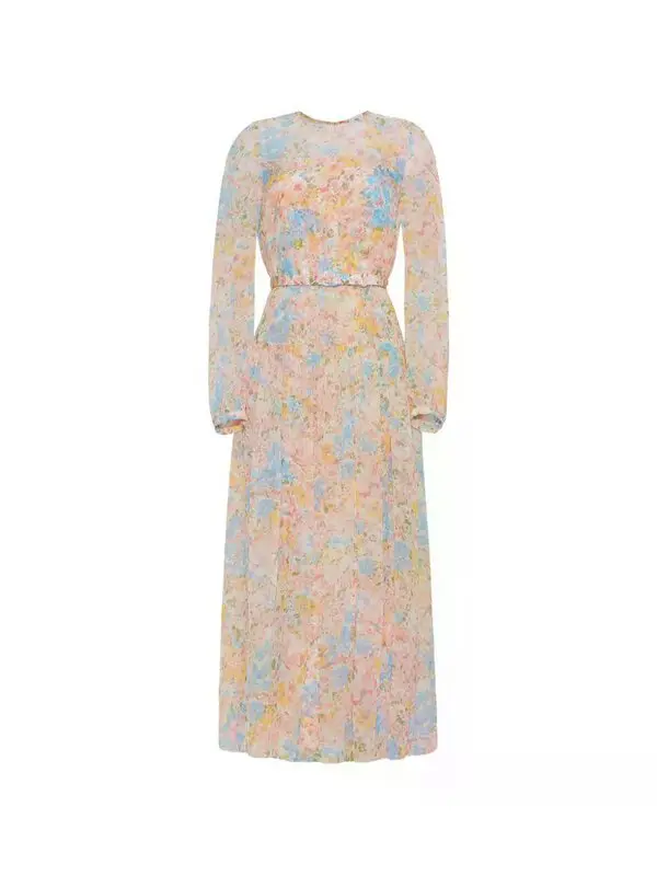 Adam Lippes Floral-print Silk Midi Dress - Neutrals