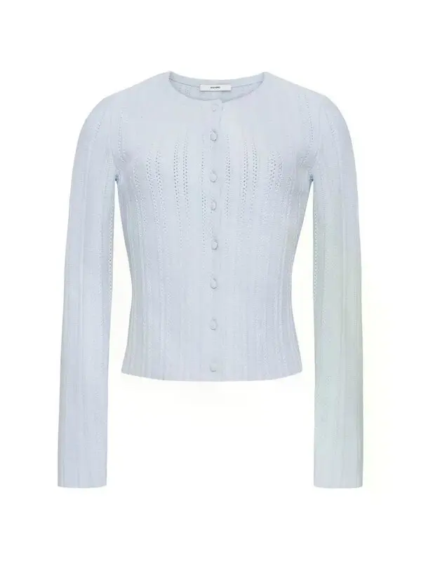 Adam Lippes Pointelle-knit Cardigan - Blue