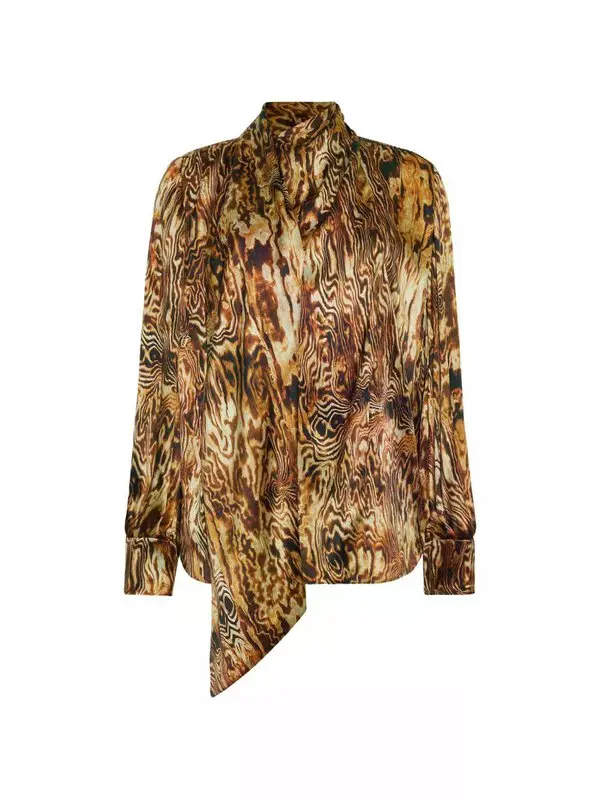 Adam Lippes Wood-grain Print Blouse
