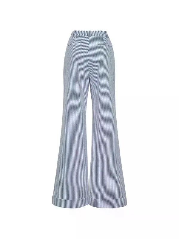 Adam Lippes Deeda Striped Cotton Trousers