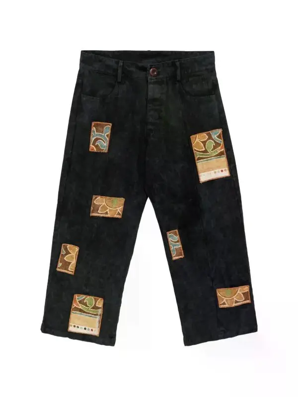 STAIN SHADE Patchwork Acid-wash Jeans