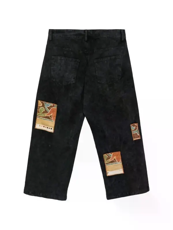 STAIN SHADE Patchwork Acid-wash Jeans