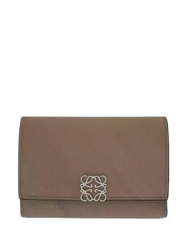 Loewe Anagram Pebble-grain Wallet - Neutrals
