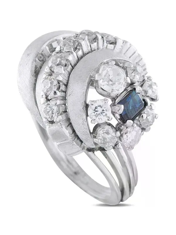 LB EXCLUSIVE Sapphire And Diamond Ring In 18k White Gold