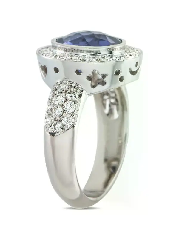 LB EXCLUSIVE 18k White Gold Iolite And Diamond Ring - Silver