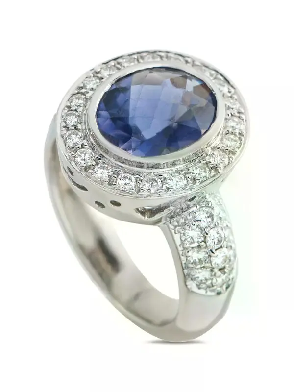 LB EXCLUSIVE 18k White Gold Iolite And Diamond Ring
