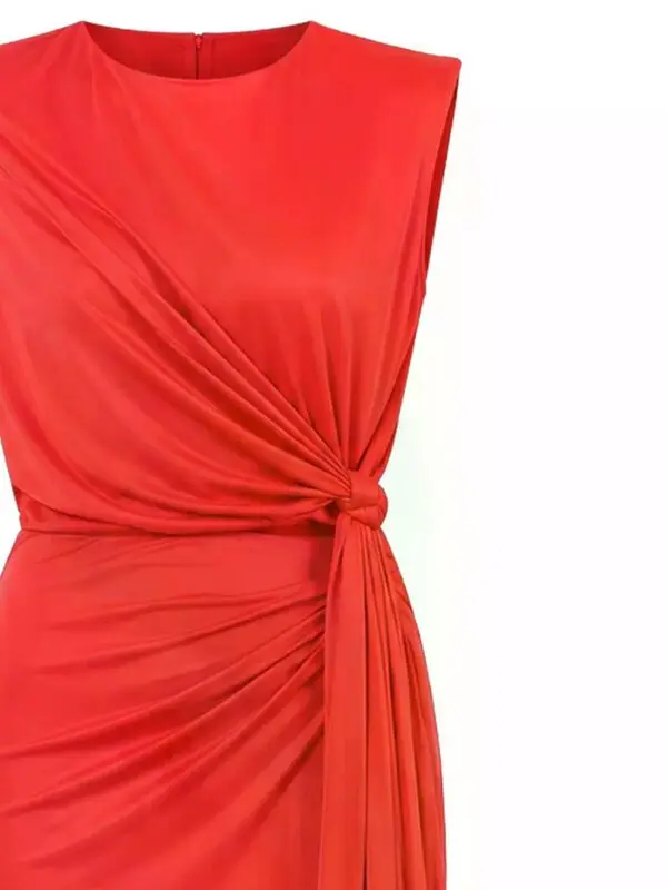 Elisabetta Franchi Draped Gown With Knot Detail - Red