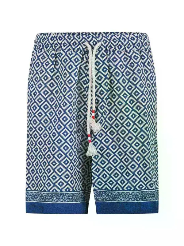 MC2 SAINT BARTH Geometric Print Drawstring Shorts - Blue