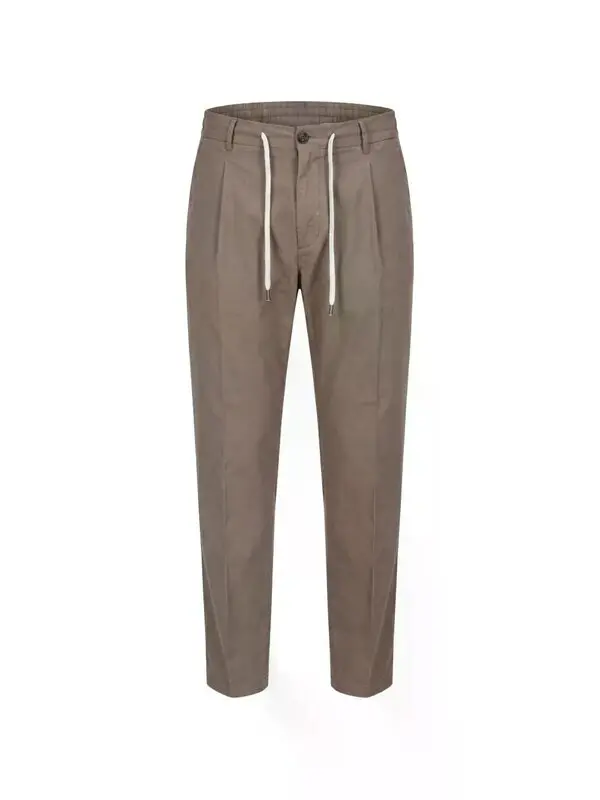 BE ABLE Pleated Drawstring Cropped Tailored Trousers