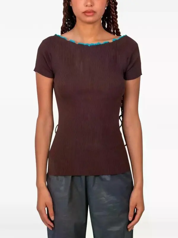 Paloma Wool Ribbed Knit Top - Brown
