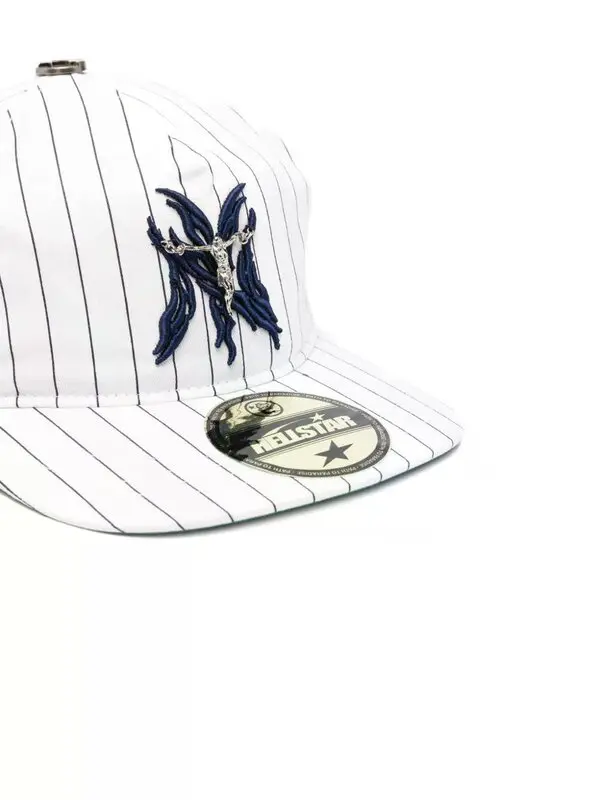 HELLSTAR Pinstriped Logo-embroidered Baseball Cap