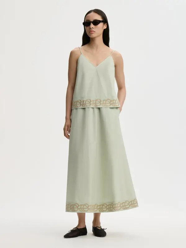 BY MALENE BIRGER Pheobes Organic Cotton Maxi Skirt - Seacrest