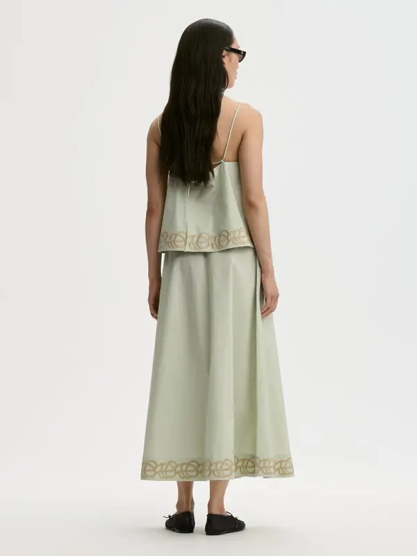 BY MALENE BIRGER Pheobes Organic Cotton Maxi Skirt - Seacrest