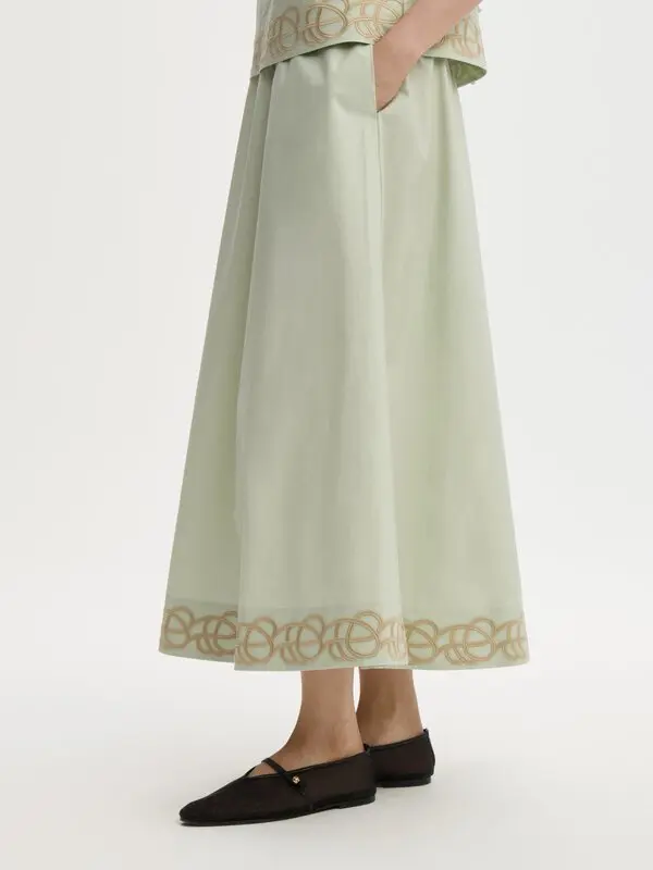 BY MALENE BIRGER Pheobes Organic Cotton Maxi Skirt - Seacrest