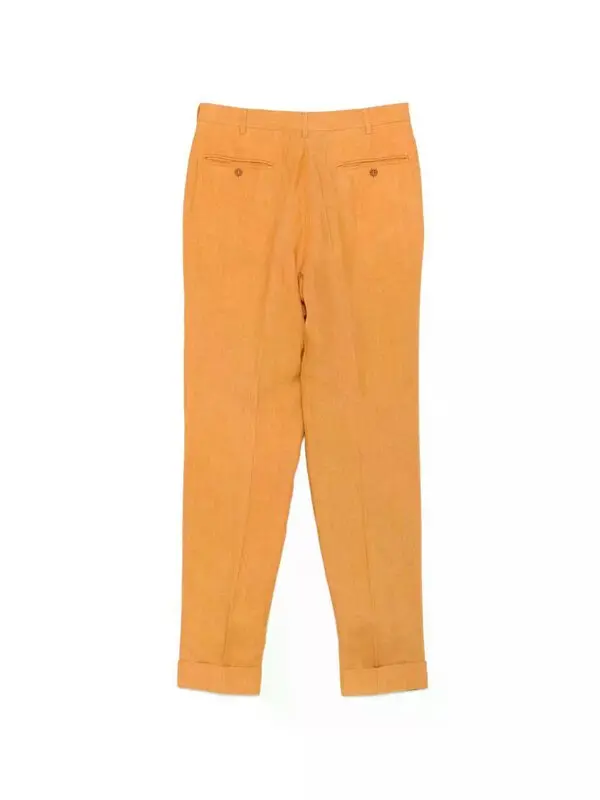 ROMEO GIGLI Apricot Linen Pleated Front Trousers
