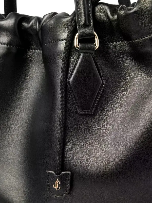 JIMMY CHOO Nappa Leather Drawstring Tote Bag