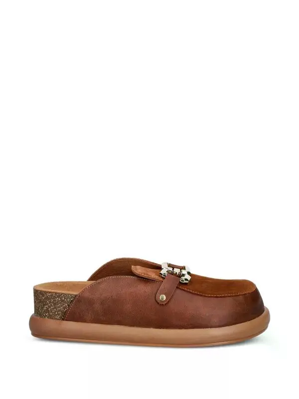 BOHONOMAD Buckle-detail Leather Mules - Brown
