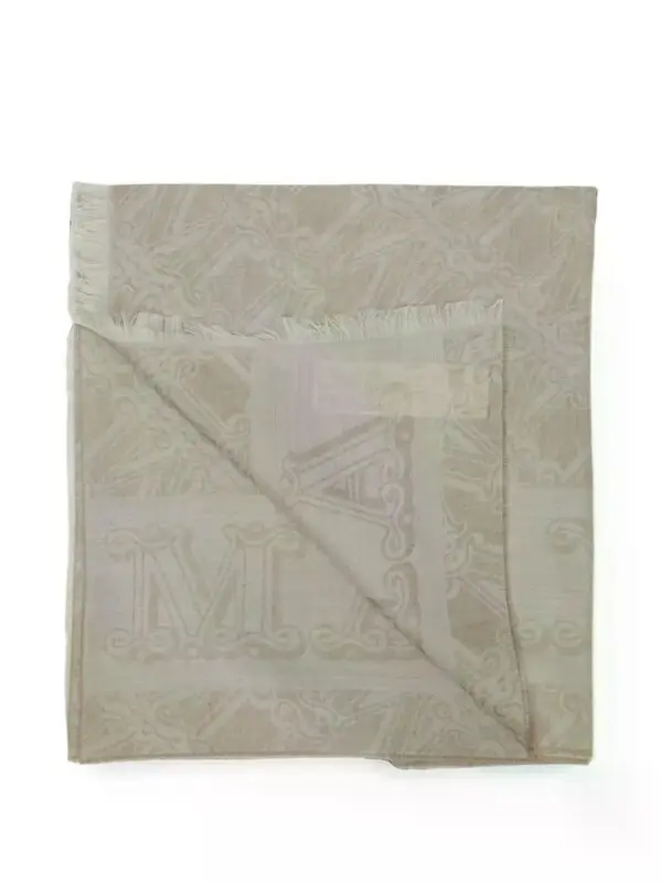 Max Mara Monogram-jacquard Fringed Scarf