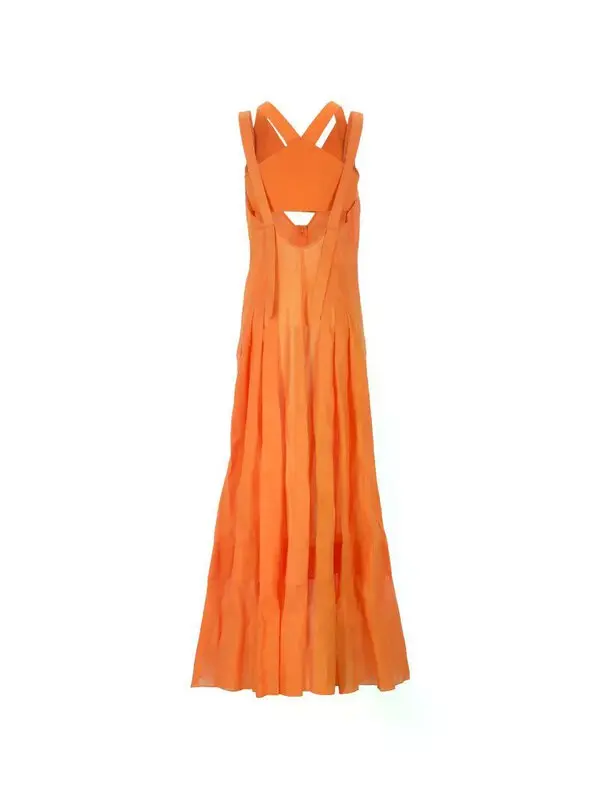 Alberta Ferretti Pleated Button-down Maxi Dress