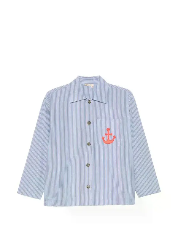 STELLA NOVA Striped Shirt With Anchor Patch - Blue