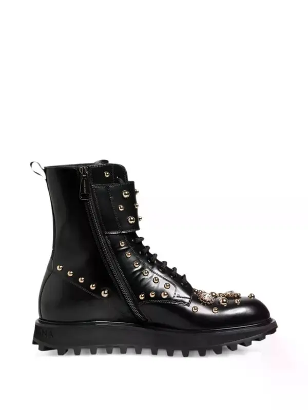 Dolce & Gabbana Embellished Biker Boots