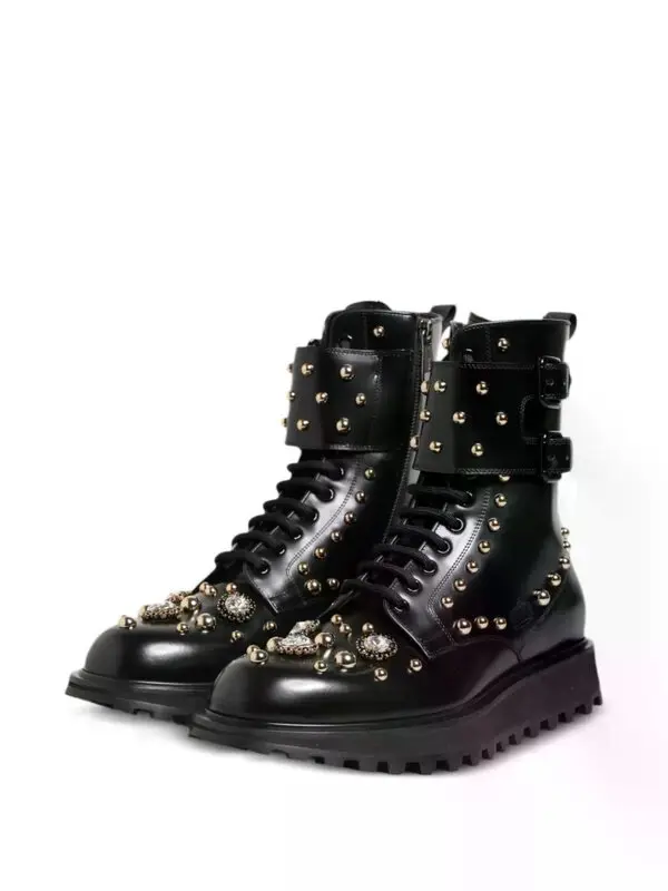 Dolce & Gabbana Embellished Biker Boots