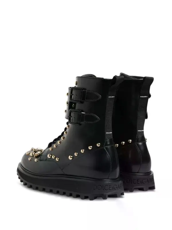 Dolce & Gabbana Embellished Biker Boots
