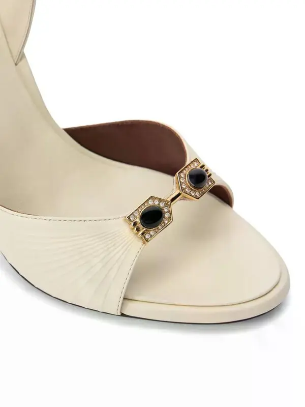 Roberto Cavalli Jewel Embellished Pleated Sandals