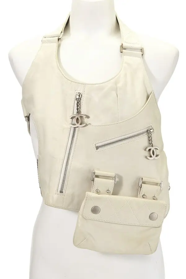 Chanel Lambskin Vest Bag - White