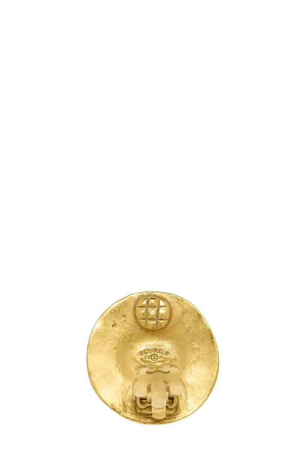 Chanel Filigree Cc Round Clip-on Earrings
