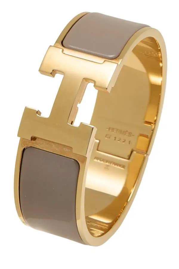 Hermès Enamel Rose Gold Clic-clac H Pm Bracelet - Grey