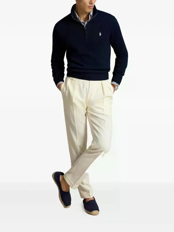 Polo Ralph Lauren Quarter-zip Pony Motif Sweater - Blue