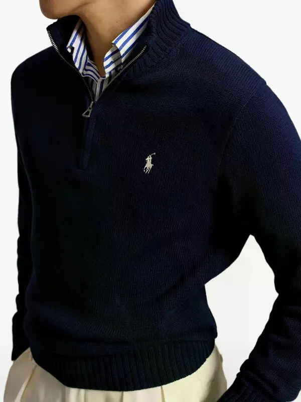 Polo Ralph Lauren Quarter-zip Pony Motif Sweater - Blue