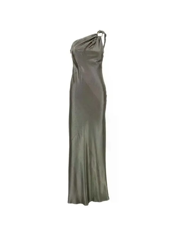 Max Mara One-shoulder Metallic Maxi Dress