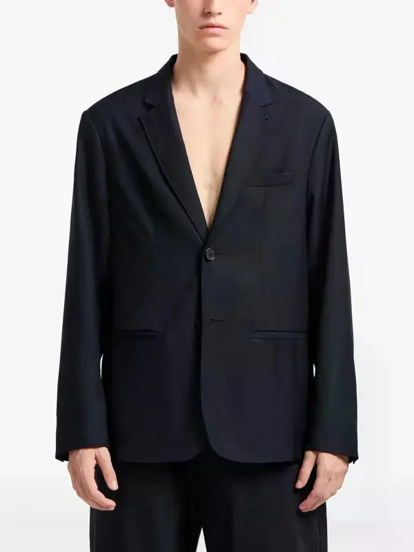 Armani Exchange Notched-lapels Single-breasted Blazer