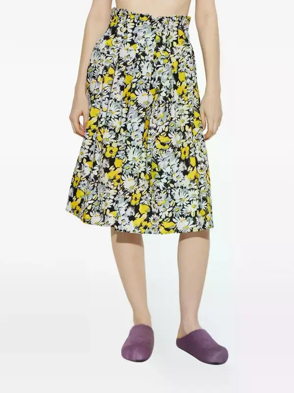 Marni Floral Print Pleated Midi Skirt