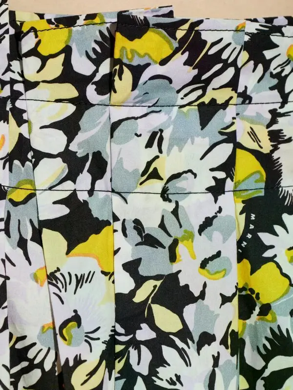 Marni Floral Print Pleated Midi Skirt