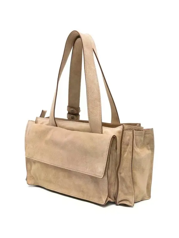Miu Miu Logo-plaque Pocket Tote Bag - Neutrals