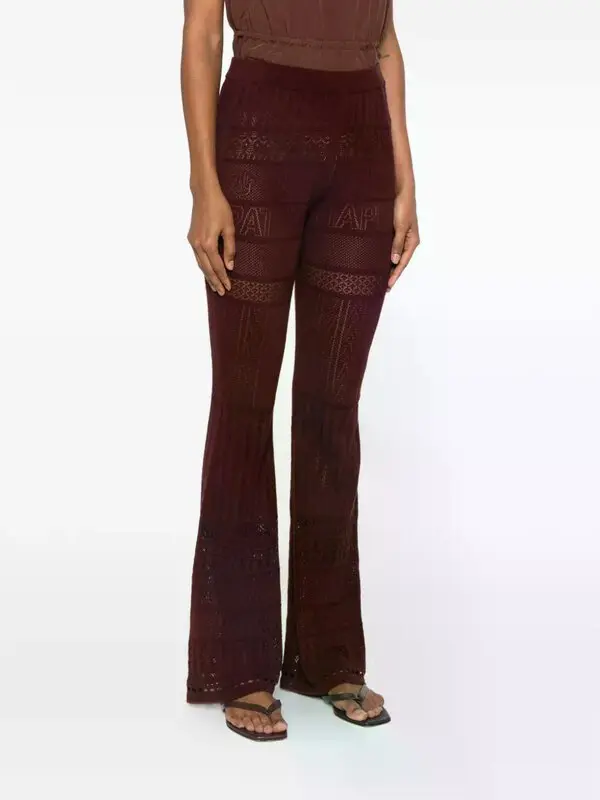 Patrizia Pepe Pointelle-knit Flared Trousers