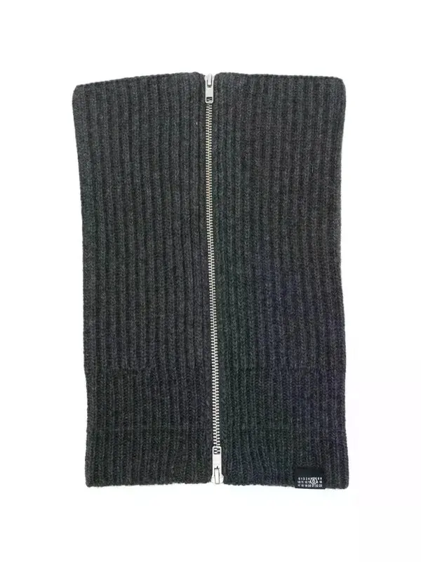 MAISON MARGIELA Ribbed-knit Zip-up Neck Warmer - Grey
