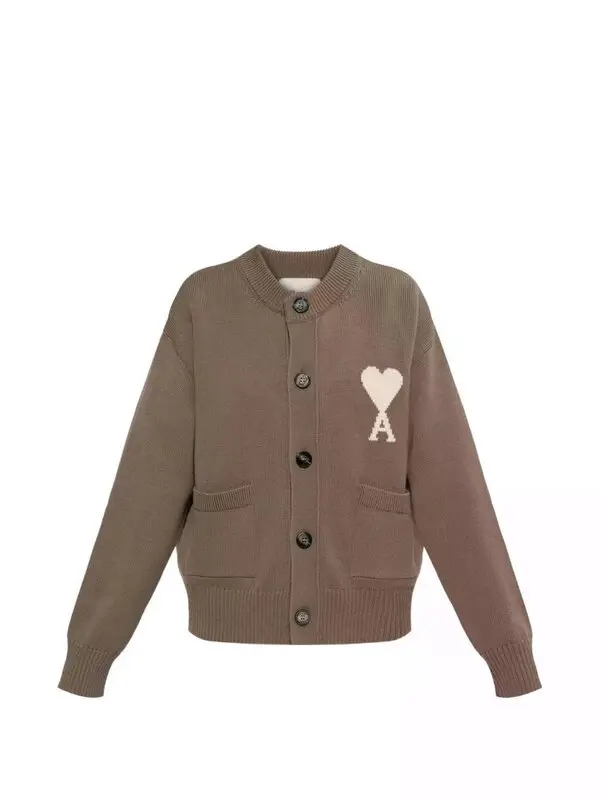 AMI Paris De Coeur Cardigan - Brown