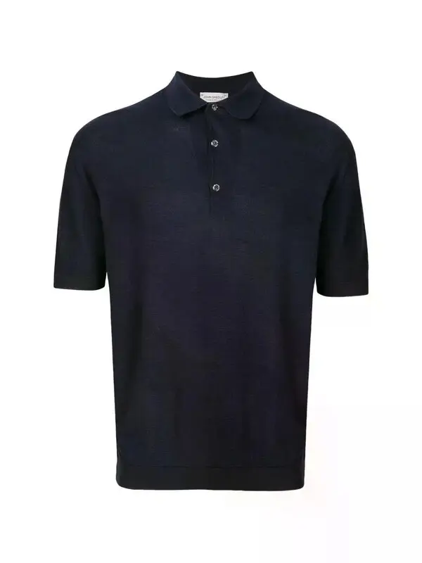John Smedley Isis Knit Polo Shirt - Blue
