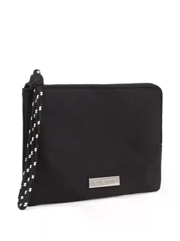 Karl Lagerfeld Logo Plaque Rope-trim Clutch Bag