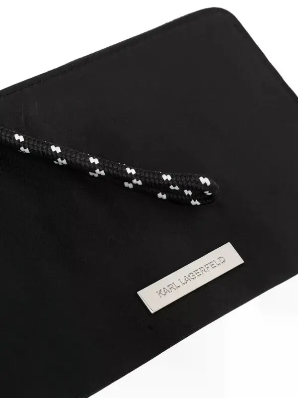 Karl Lagerfeld Logo Plaque Rope-trim Clutch Bag
