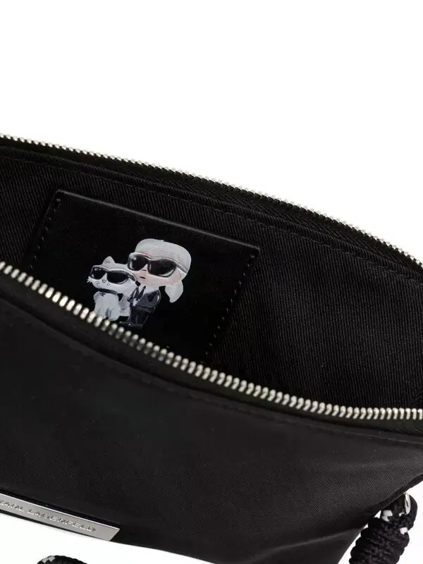 Karl Lagerfeld Logo Plaque Rope-trim Clutch Bag
