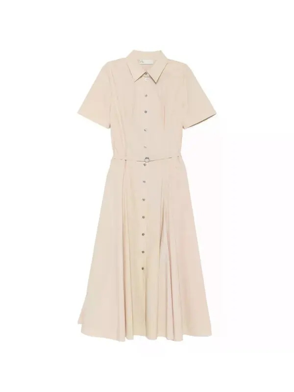 Tory Burch Belted Short-sleeve Midi Shirt Dress
