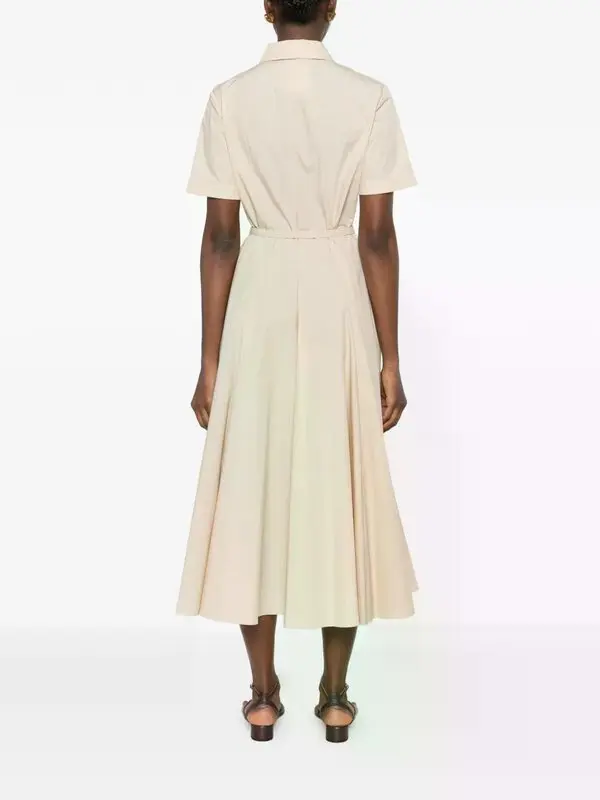 Tory Burch Belted Short-sleeve Midi Shirt Dress