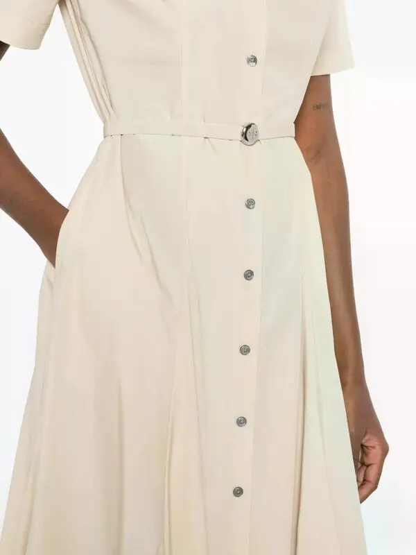 Tory Burch Belted Short-sleeve Midi Shirt Dress